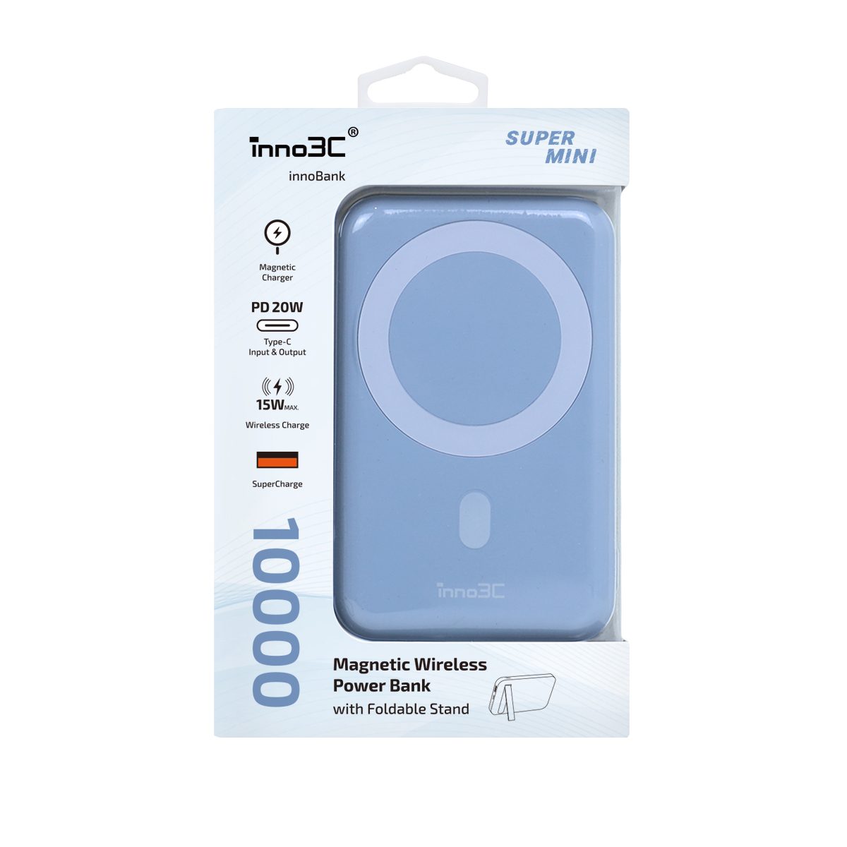 inno3C i-MW10 Magnetic Wireless Power Bank with Foldable Stand (Pure ...